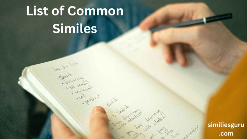 20+ List of Common Similes for Kids